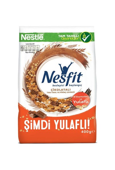 Nestle Nesfit Çikolatalı Tam Buğday ve Pirinç Gevreği 400 gr Nestle Nesfit Çikolatalı Tam Buğday ve Pirinç Gevreği 400 gr