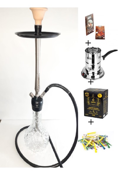 Akarsu Nargile Akarsu Deluxe Koya Kilitli Nargile Takımı + Elektrikli Ocak + Folyo + Sipsi