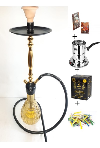 Akarsu Nargile Akarsu Deluxe Koya Kilitli Nargile Takımı + Elektrikli Ocak + Folyo + Sipsi