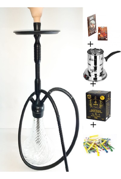 Akarsu Nargile Akarsu Deluxe Koya Kilitli Nargile Takımı + Elektrikli Ocak + Folyo + Sipsi