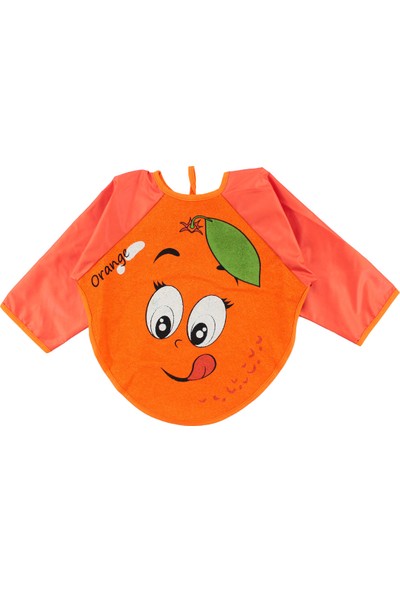 Buude Portakal Motif Bebek Kollu Mama Önlüğü