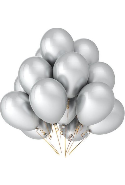 Pera Parti Metalik Gümüş Balon 20'li Pera Parti Metalik Gümüş Balon 20'li