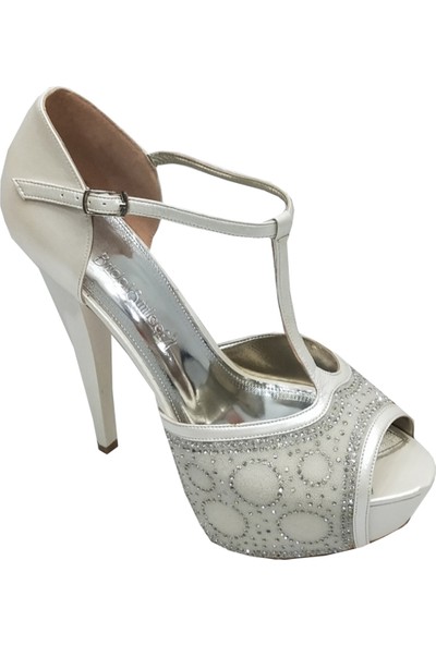 Smilee 4239 Platform Taşlı Abiye Kadın Ayakkabı