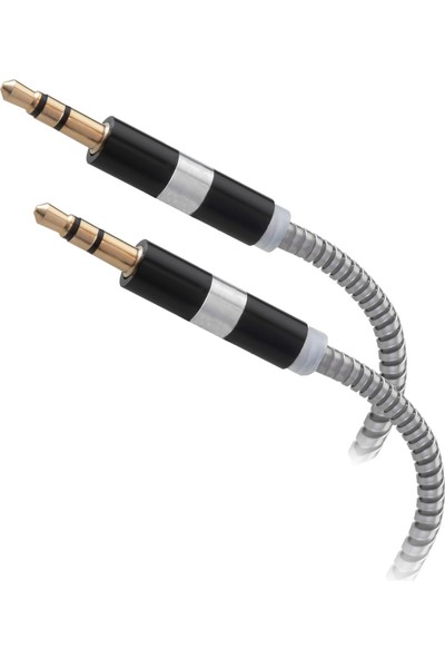 MF Product Acoustic 0210 Metal Yaylı Aux Kablo Siyah MF Product Acoustic 0210 Metal Yaylı Aux Kablo Siyah
