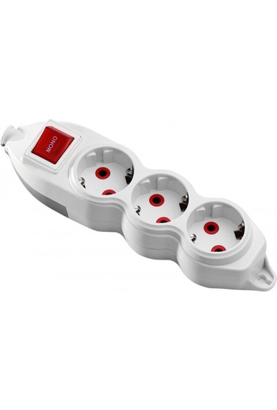 Mono Anahtarlı Topraklı Klemensli Grup Priz 3'lü
