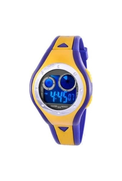 Comtech 5 Led Işık Sarı Lacivert Çocuk Saati