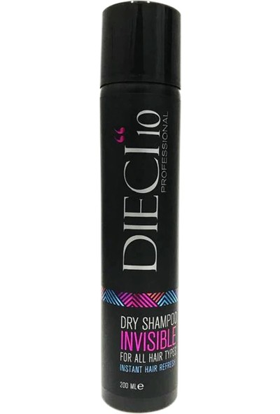 Dieci 10 Dry Shampoo Invisible 200 ml Kuru Şampuan Dieci 10 Dry Shampoo Invisible 200 ml Kuru Şampuan