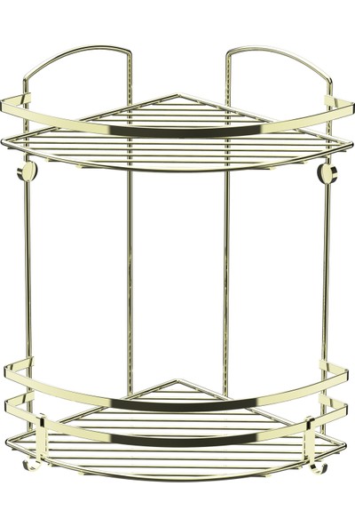 Tekno-tel İKİ KATLI KANCALI BANYO RAFI ALTIN SARI LM008H Tekno-tel İKİ KATLI KANCALI BANYO RAFI ALTIN SARI LM008H