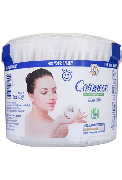 Cotoneve Pamuklu Kulak Temizleme Çubuğu 300 Adet Cotoneve Pamuklu Kulak Temizleme Çubuğu 300 Adet