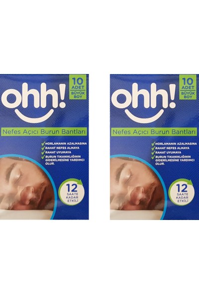 Ohh Nefes Açıcı Burun Bantları 10'lu 2 Adet