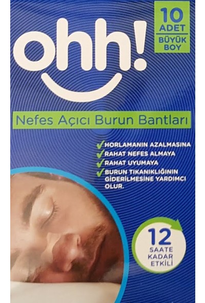 Ohh Nefes Açıcı Burun Bantları 10'lu Büyük Boy