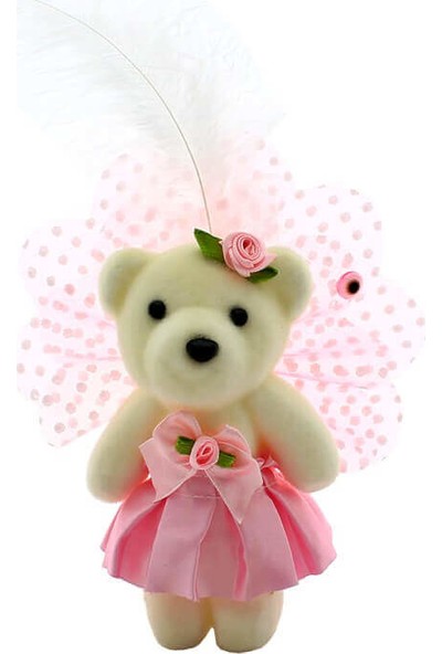 Süsle Bebek ve Parti Süslü Minik Ayıcık Süs, 11 x 6 - Pembe