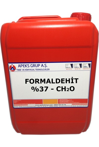 Apeks Formaldehit %37 CH2O 10 kg Apeks Formaldehit %37 CH2O 10 kg