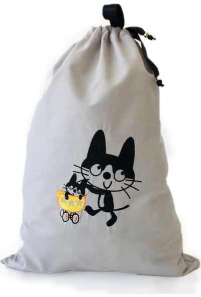 Atölye Eda Nakışlı Bebek Kesesi - Gri