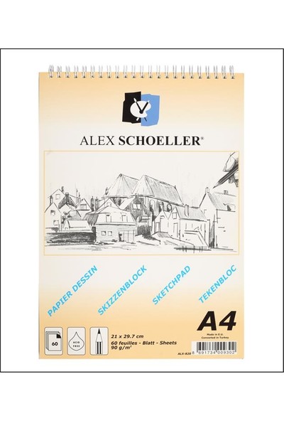 Alex Eskiz Blok A4 90 Gr Spiralli Dik 60 Yp Alx-820
