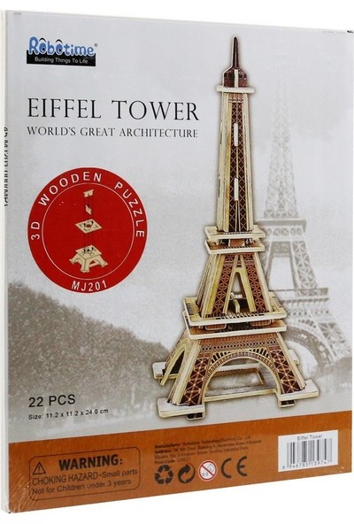 Robotime 3D Ahşap Puzzle Eyfel Kulesi -MJ201 Robotime 3D Ahşap Puzzle Eyfel Kulesi -MJ201
