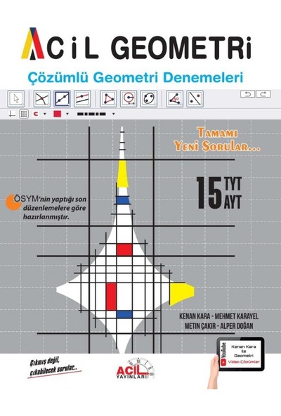 Acil Yayınları TYT AYT Acil Geometri 15 Çözümlü Denemeleri - Kenan Kara
