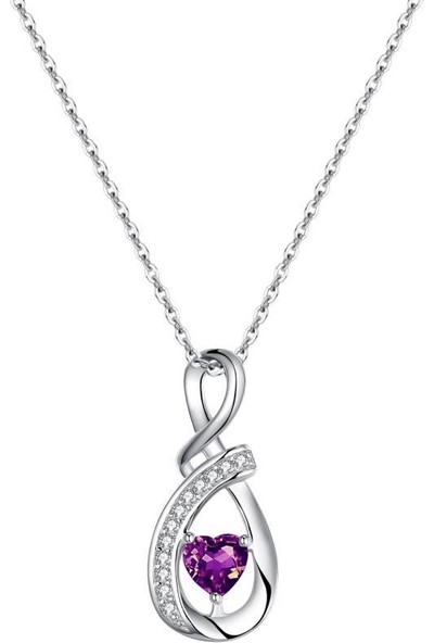 Enes Store Ametist Taşlı Minik Kalp Gümüş Kolye Enes Store Ametist Taşlı Minik Kalp Gümüş Kolye