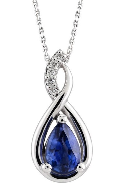 Enes Store Gümüş Su Damlası Pırlanta Model Safir Zirkon Taşlı Gümüş Kolye Enes Store Gümüş Su Damlası Pırlanta Model Safir Zirkon Taşlı Gümüş Kolye