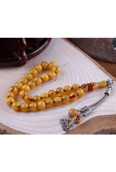 Burhan Sağlam Toz Kehribarı Küre Kesim Harika Tesbih