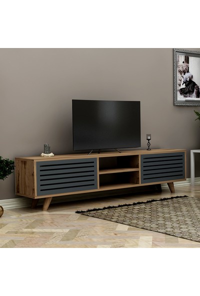 Drama Dizayn Mobilya Çırağan Ahşap Kapaklı Tv Ünitesi Çırağan Antrasit Drama Dizayn Mobilya Çırağan Ahşap Kapaklı Tv Ünitesi Çırağan Antrasit