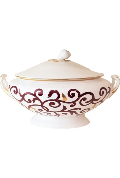 Richard Ginori Museo Marquse - Kapaklı Porselen Çorba Kabı 5,25 lt