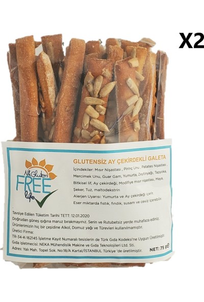 Glutensiz Neka Ay Çekirdekli Glutensiz Galeta 2 x 90 gr