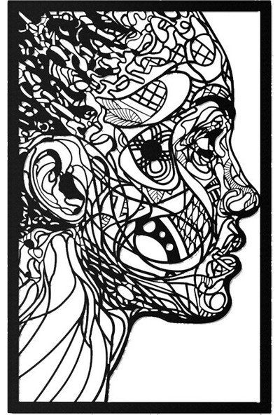 Barınarc Kadın Figür Siyah Dekor Tablo 35 x 50 cm