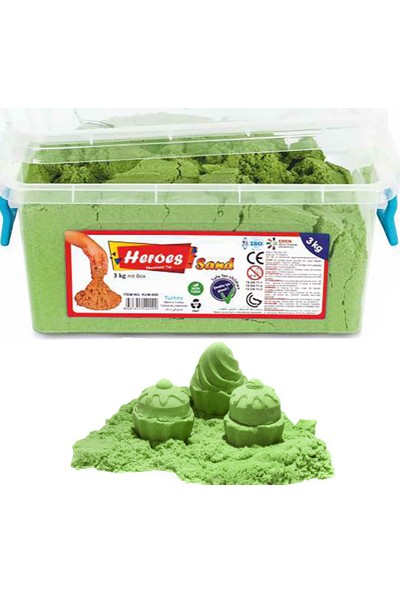 Heroes Kinetik Kum 3000 gr Yeşil