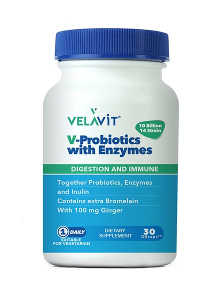 Velavit V-Probiotics Enzymes Takviye Edici Gıda 30 Kapsül Velavit V-Probiotics Enzymes Takviye Edici Gıda 30 Kapsül