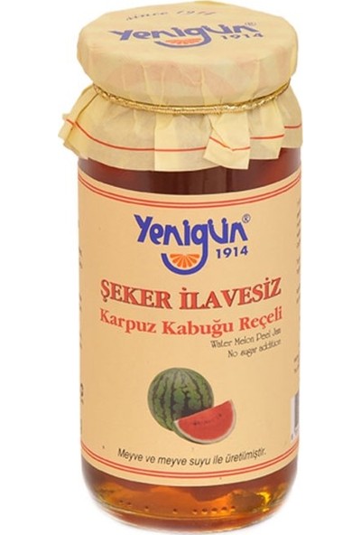 Yenigün Şeker İlavesiz Karpuz Kabuğu Reçeli 290 gr Yenigün Şeker İlavesiz Karpuz Kabuğu Reçeli 290 gr