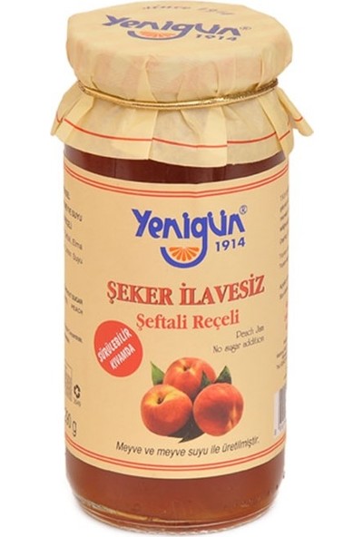 Yenigün Şeker İlavesiz Şeftali Reçeli 290 gr Yenigün Şeker İlavesiz Şeftali Reçeli 290 gr