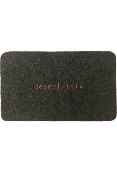 Giz Home Yapma Çiçek/Teri Kapı Paspası 40X60 Gri Hoşgeldiniz