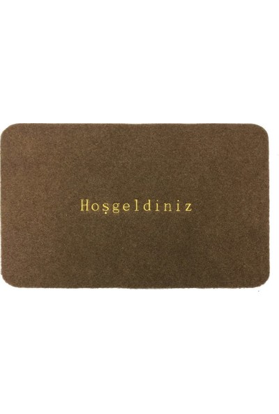 Giz Home Yapma Çiçek/Teri Kapı Paspası 40X60 Kahve Hoşgeldiniz