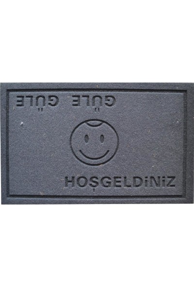 Giz Home Parga Kapı Paspası 40X60 Mavi Gülen Yüz Giz Home Parga Kapı Paspası 40X60 Mavi Gülen Yüz