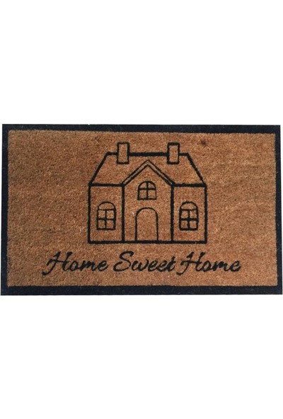Giz Home Koko Kapı Paspası 35X60 Home Sweet Home Çerçeveli