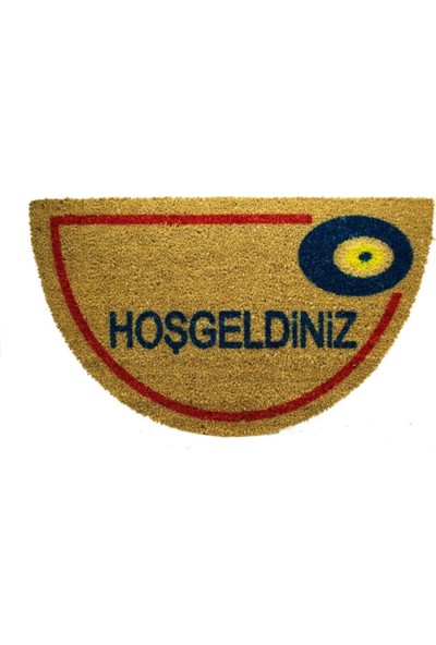 Giz Home Koko Kapı Paspası 40X70 Yarımay Hoşgeldin Nazar Boncuğu Giz Home Koko Kapı Paspası 40X70 Yarımay Hoşgeldin Nazar Boncuğu