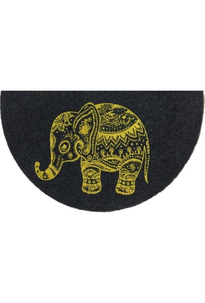 Giz Home Boyalı/Megan Kapı Paspası 40X70 Yarımay Gri Fil