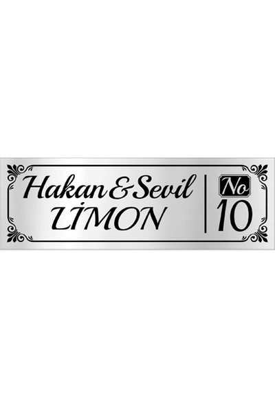 Lim10 Metal Gümüş Kapı Isimliği 112G Lim10 Metal Gümüş Kapı Isimliği 112G