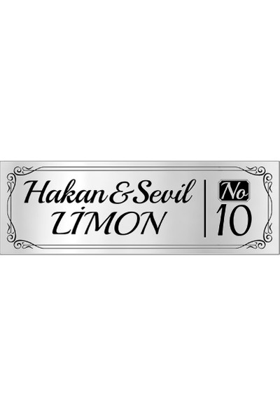 Lim10 Metal Gümüş Kapı Isimliği 114G Lim10 Metal Gümüş Kapı Isimliği 114G