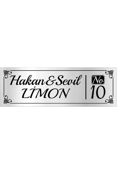 Lim10 Metal Gümüş Kapı Isimliği 115G Lim10 Metal Gümüş Kapı Isimliği 115G