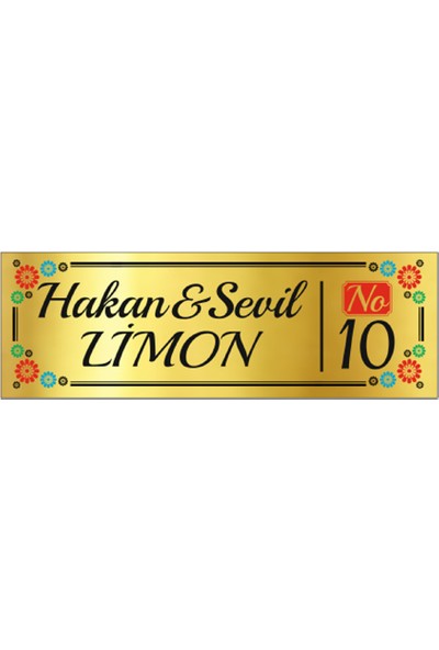 Lim10 Metal Altın Kapı Isimliği 116A Lim10 Metal Altın Kapı Isimliği 116A