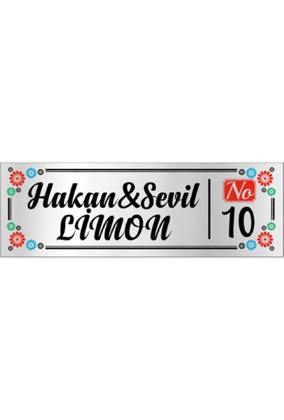 Lim10 Metal Gümüş Kapı Isimliği 124G Lim10 Metal Gümüş Kapı Isimliği 124G