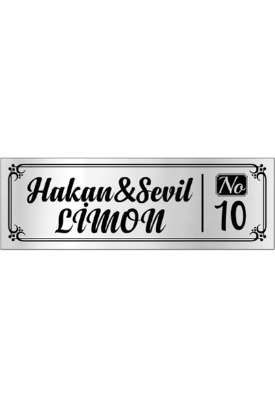 Lim10 Metal Gümüş Kapı Isimliği 125G Lim10 Metal Gümüş Kapı Isimliği 125G