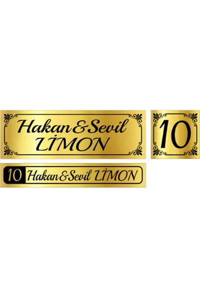 Lim10 Metal Altın Kapı Isimliği 128A Lim10 Metal Altın Kapı Isimliği 128A