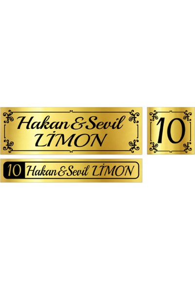 Lim10 Metal Altın Kapı Isimliği 129A Lim10 Metal Altın Kapı Isimliği 129A