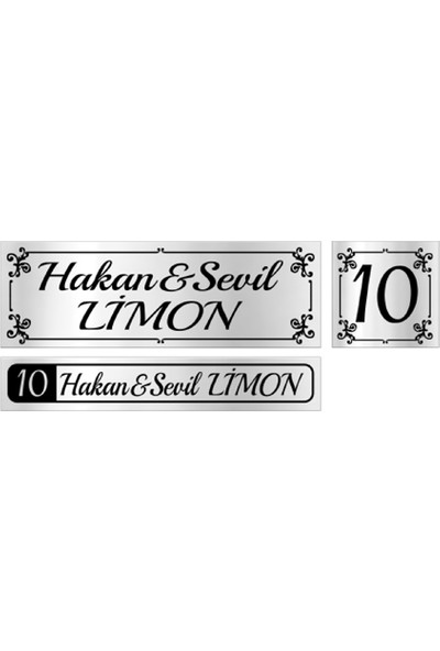 Lim10 Metal Gümüş Kapı Isimliği 129G Lim10 Metal Gümüş Kapı Isimliği 129G