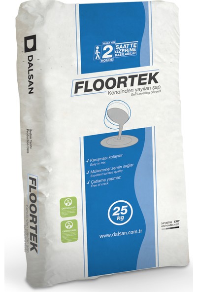 Dalsan Floortek Kendinden Yayılan Şap 25 kg Dalsan Floortek Kendinden Yayılan Şap 25 kg