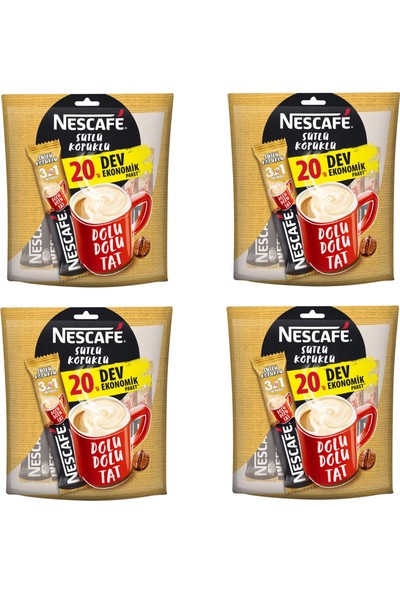 Nescafe Sütlü Köpüklü 3'ü 1 Arada - 80 Adet Kahve