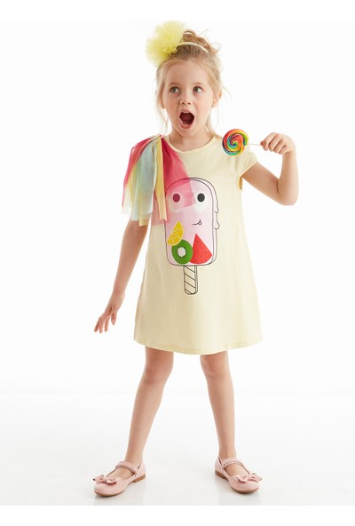 Denokids Frutties Sarı Kız Elbise